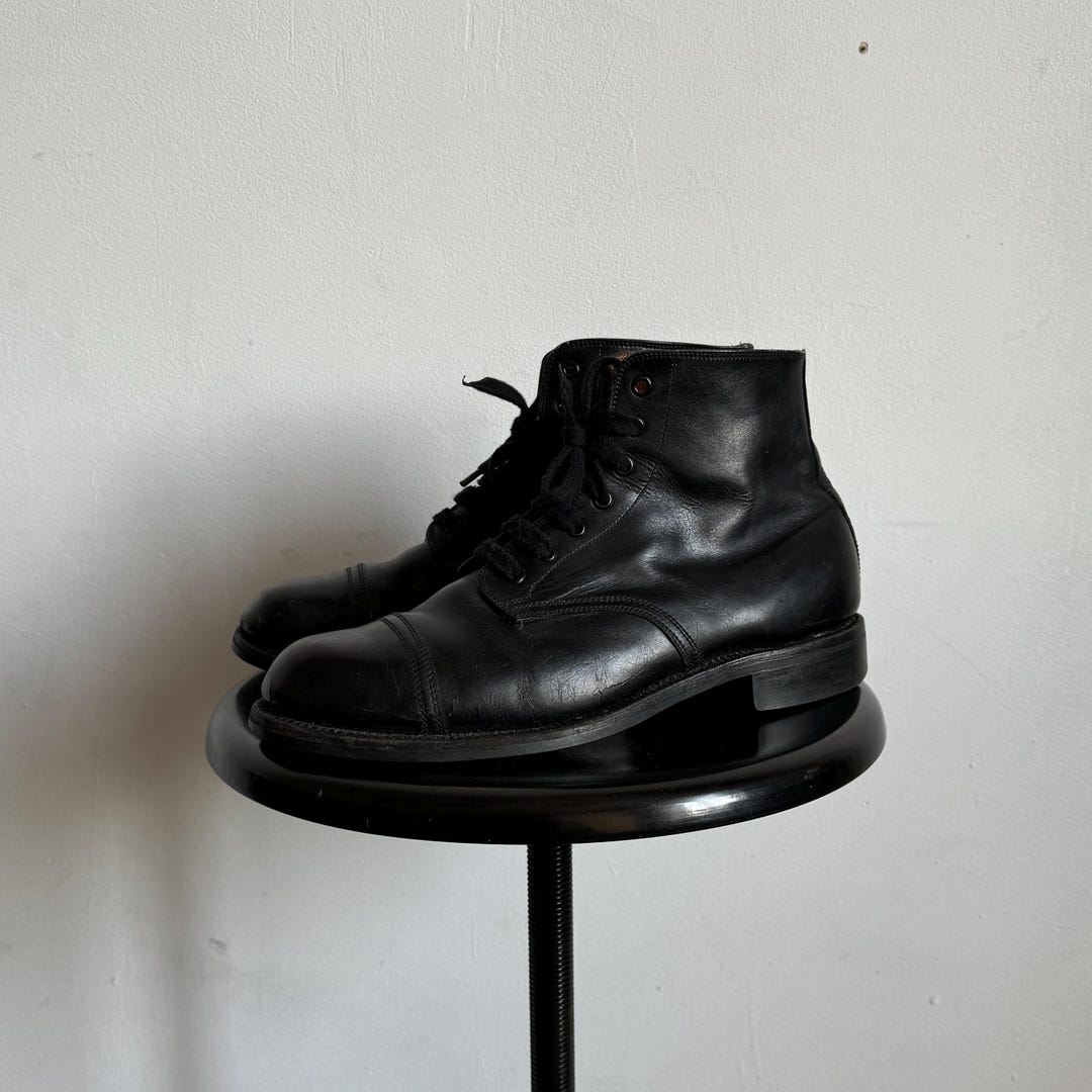 Vintage Army Military Postman Service Black Officers Parade Leather ...
