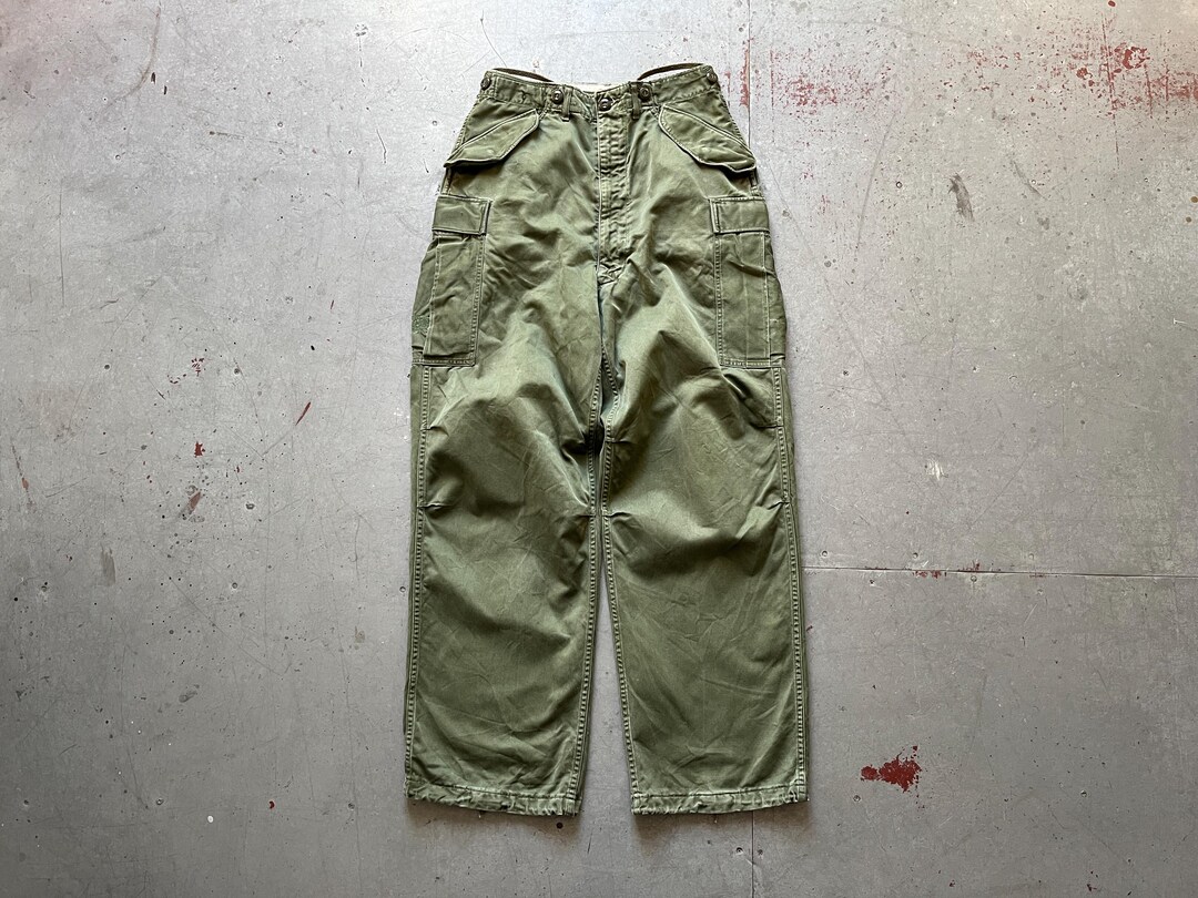 50s Vintage 1950s US Army Military M51 M-51 Olive Fatigue Combat Cargo Pants Field Trousers Size ...