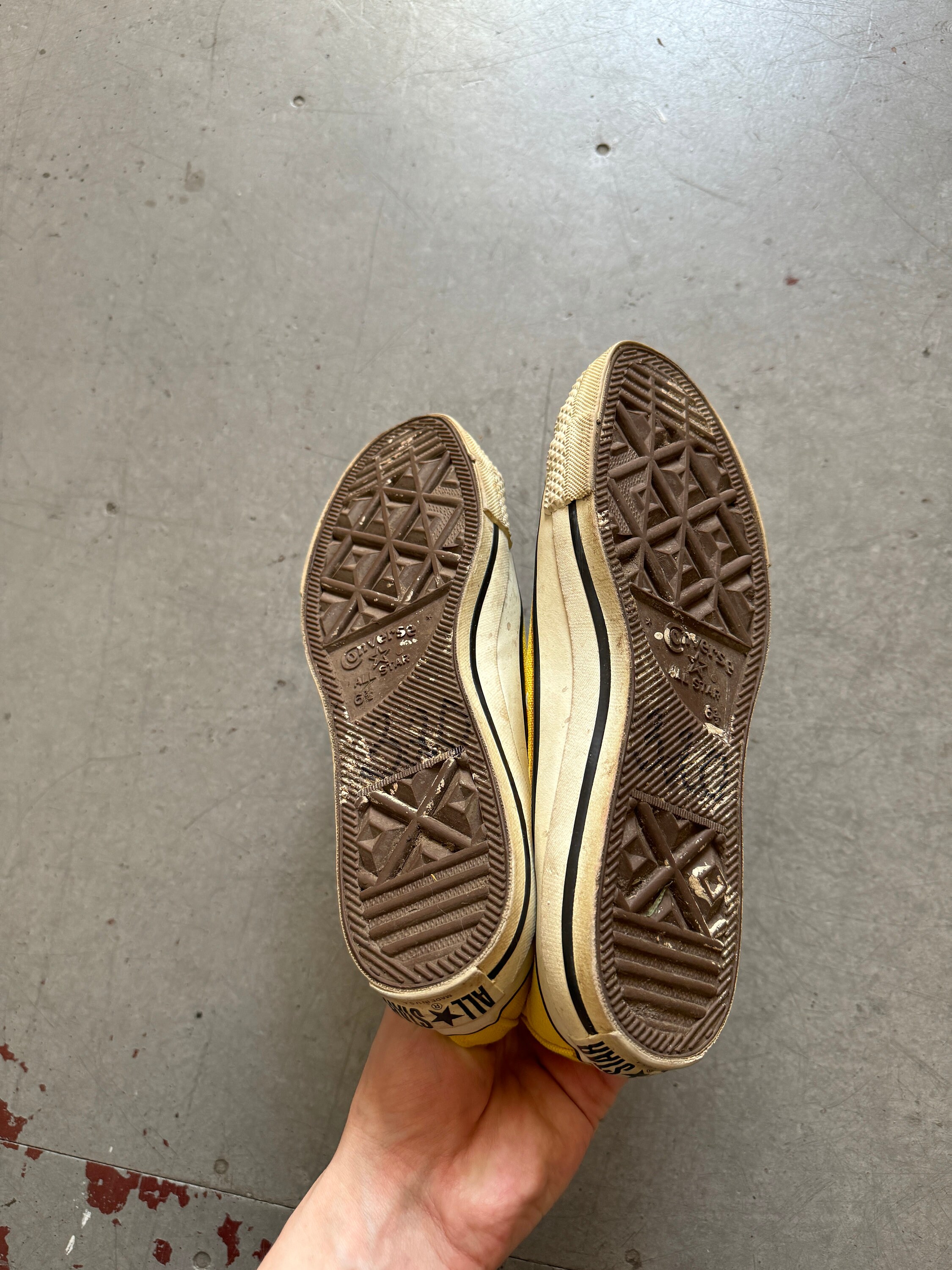 80s Vintage Converse Chuck Taylor All Star Yellow Canvas Sneakers Shoes ...