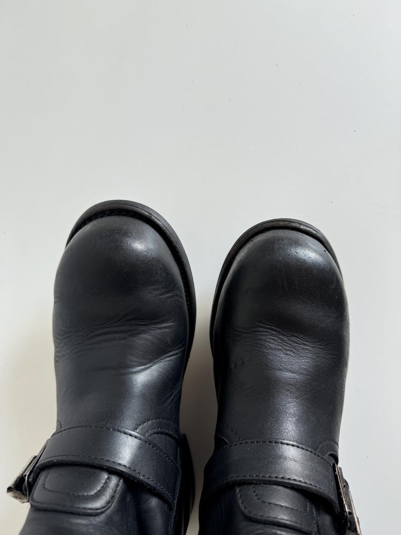 Primeboots Engineer Tall Boots Black Leather Vintage Work Motorcycle ...