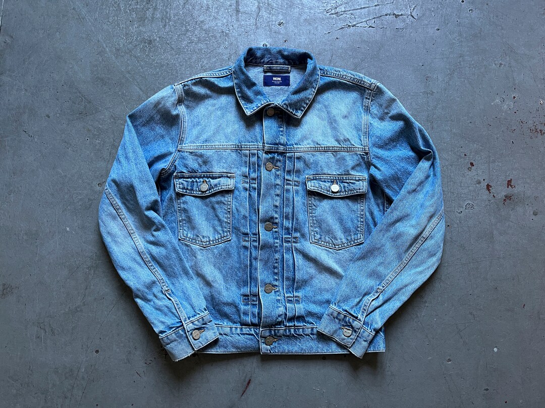Wood Wood Denim Jacket, Blue Stonewashed Faded Type 2 Trucker Jacket ...