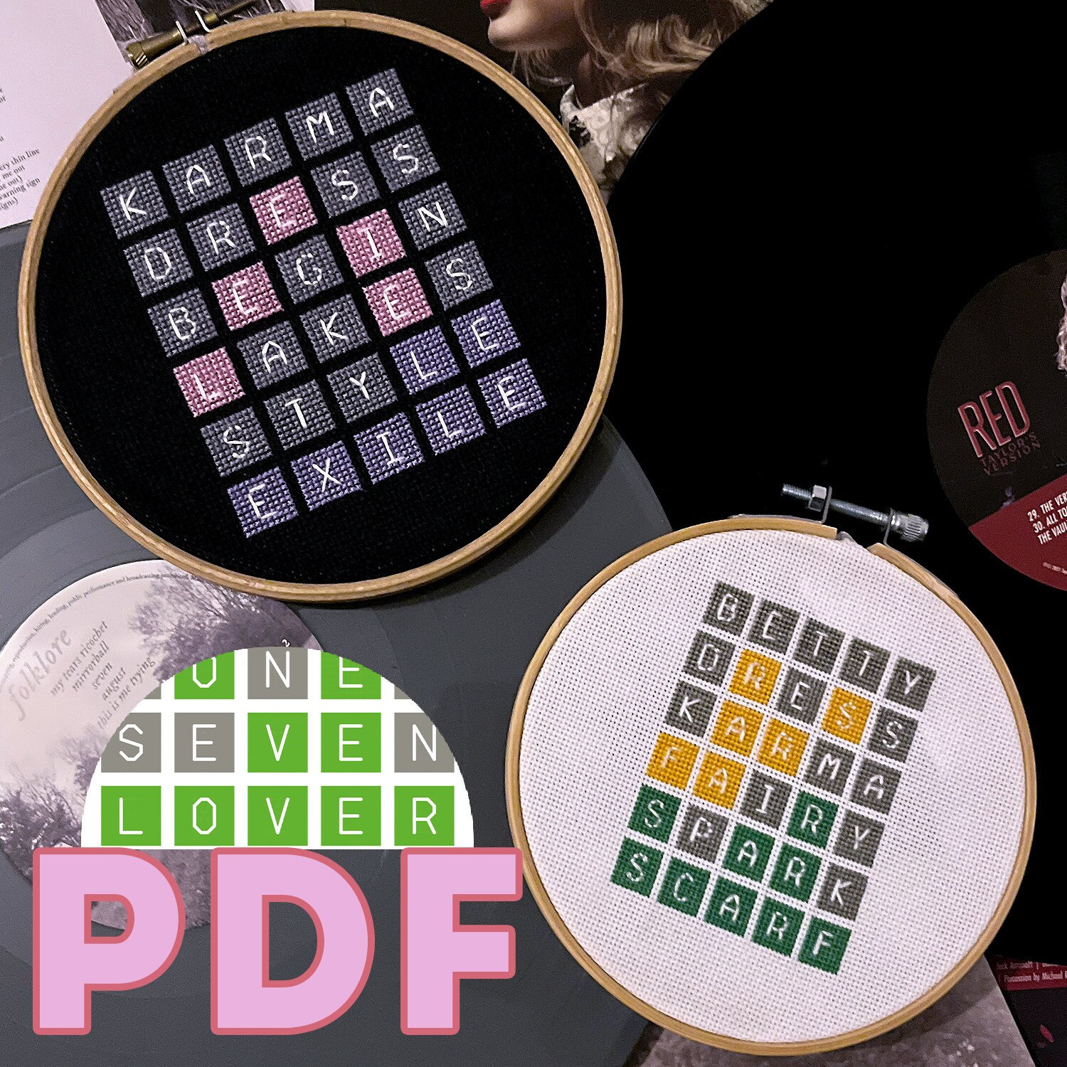 Taylor Swift Lover Wordle Inspired Cross Stitch Pattern - Etsy