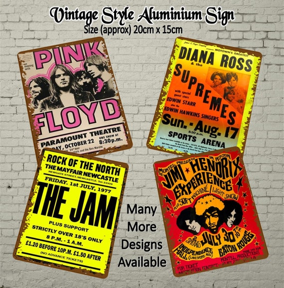 Retro Style Concert Aluminium Wall Plaque/sign - Etsy UK