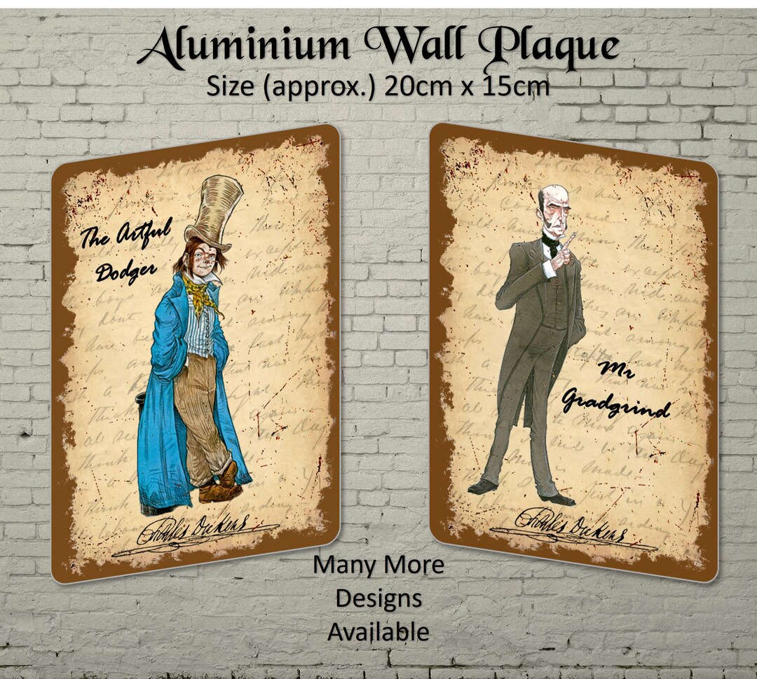 Aged Style Dickens Character Aluminium Wall Plaque/sign Artful Dodger ...