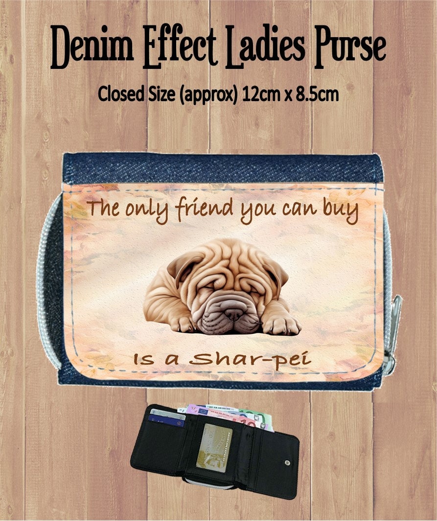 Dog Breed Denim Effect Purse Pug Rottweiler Scottish Shar-pei Shih-tzu ...