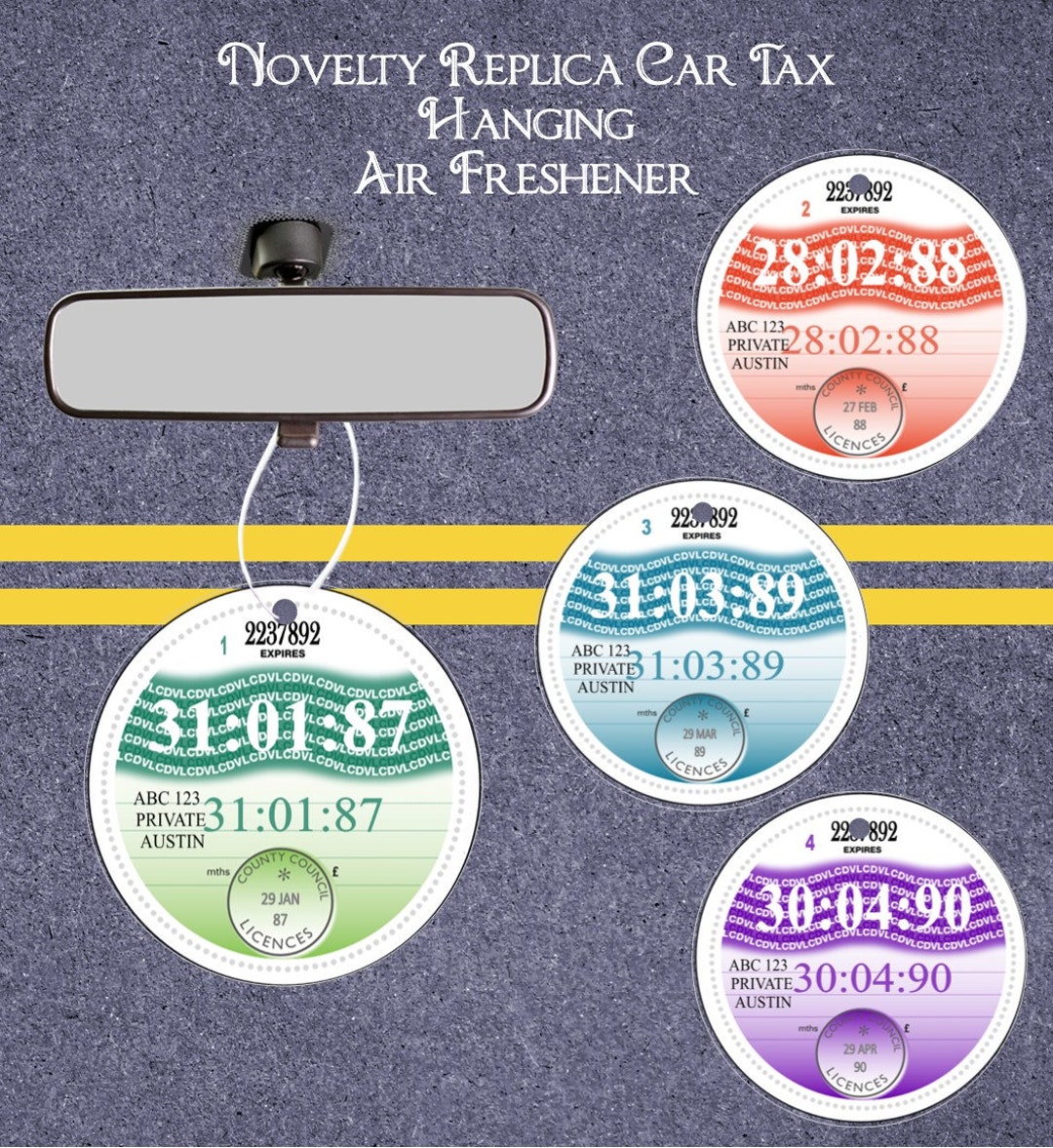 Personalised Novelty 1980s Style Tax Disc Air Freshener - Etsy