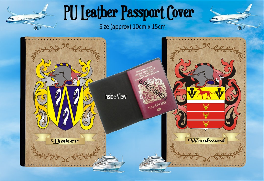 Personalised Coat of Arms Family Crest Passport Cover - Etsy
