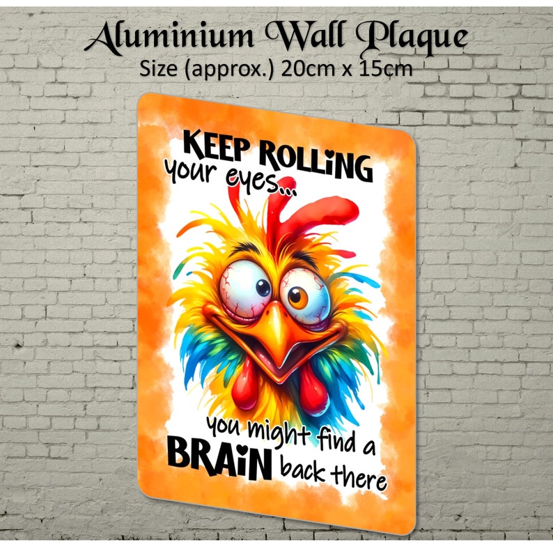 Bright Funky Chicken Coffee Poster Aluminium Wall Plaque/sign - Etsy