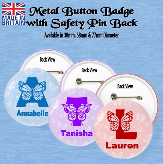 PERSONALISED BADGE BUTTERFLY - Etsy