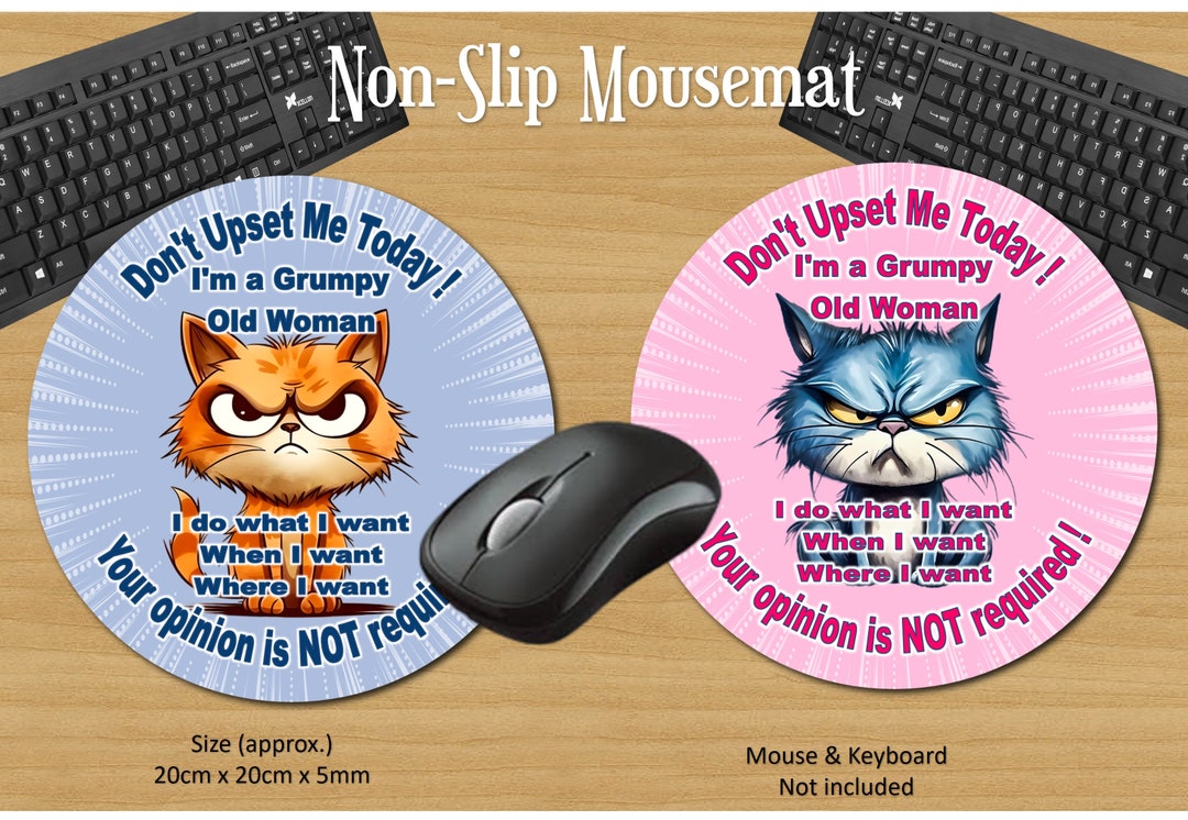 Grumpy Old Woman Grumpy Cat Mouse Mat - Etsy