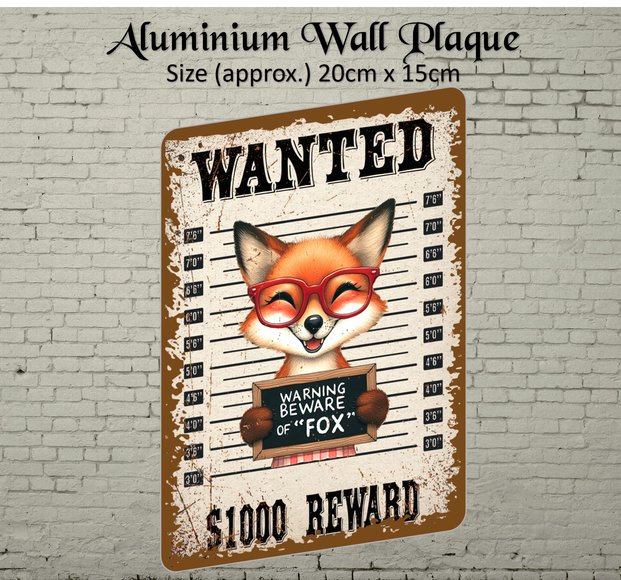 Retro Style Cute Animal Wanted Poster Aluminium Wall Plaque/sign - Etsy