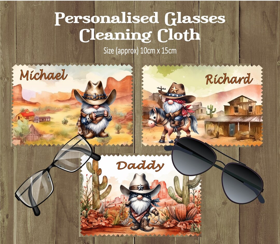 Personalised Cowboy Design Lens Cloth - Etsy