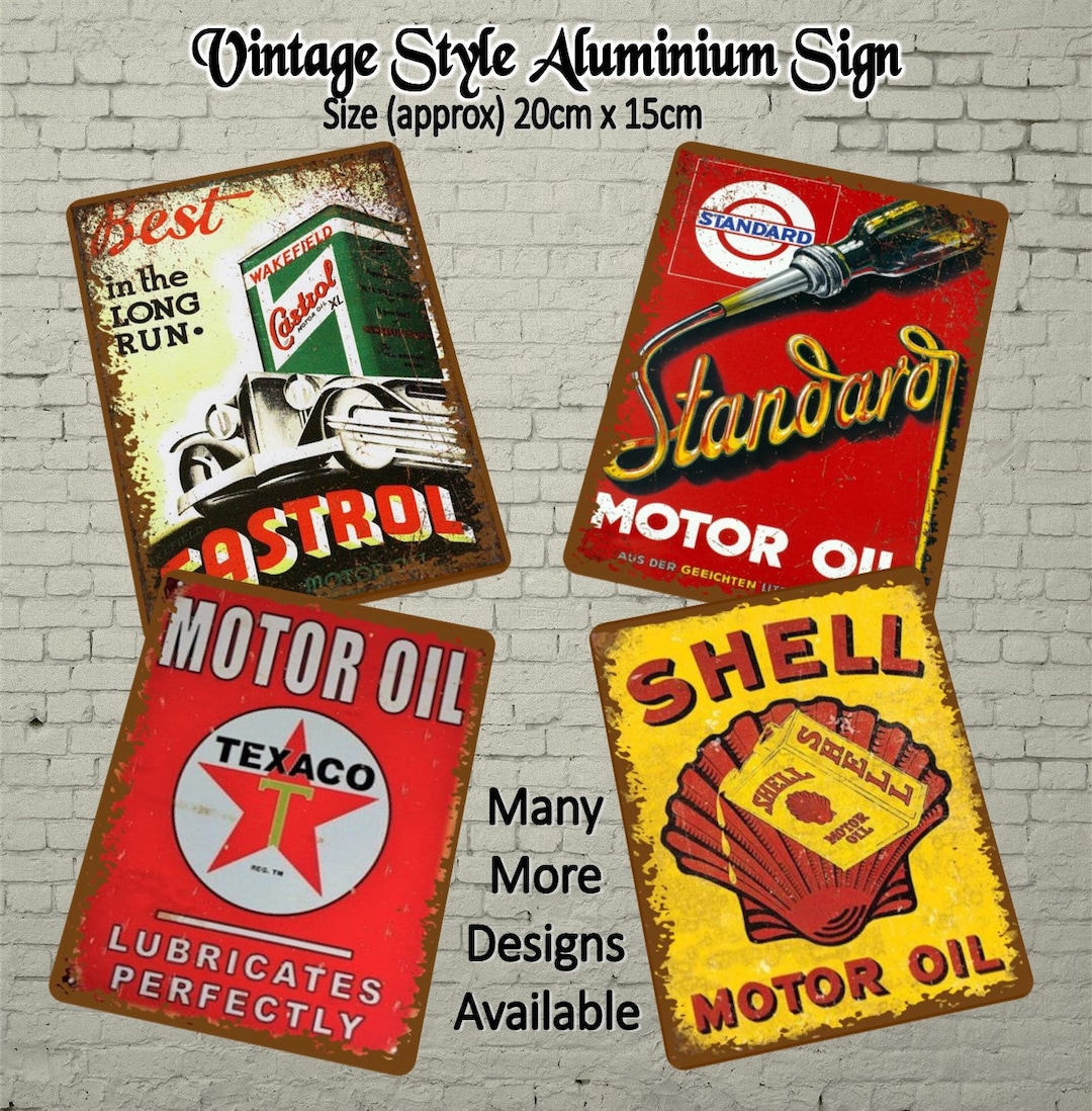 Retro Poster Style Oil Aluminium Wall Plaque/sign - Etsy