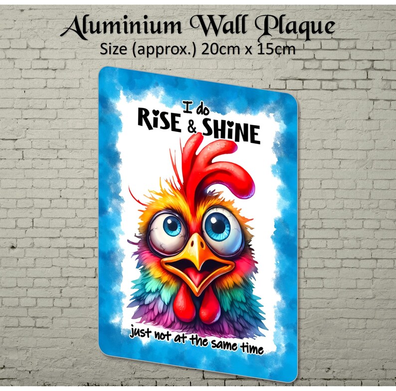 Bright Funky Chicken Coffee Poster Aluminium Wall Plaque/sign - Etsy