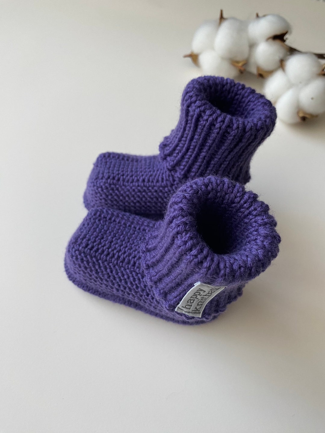 Handmade Merino Wool Baby Booties, Cable Knit Newborn Merino Wool ...