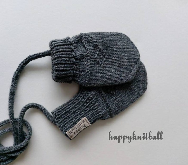 Knit Merino Wool Baby Mittens With String Cord Cable Knit - Etsy UK