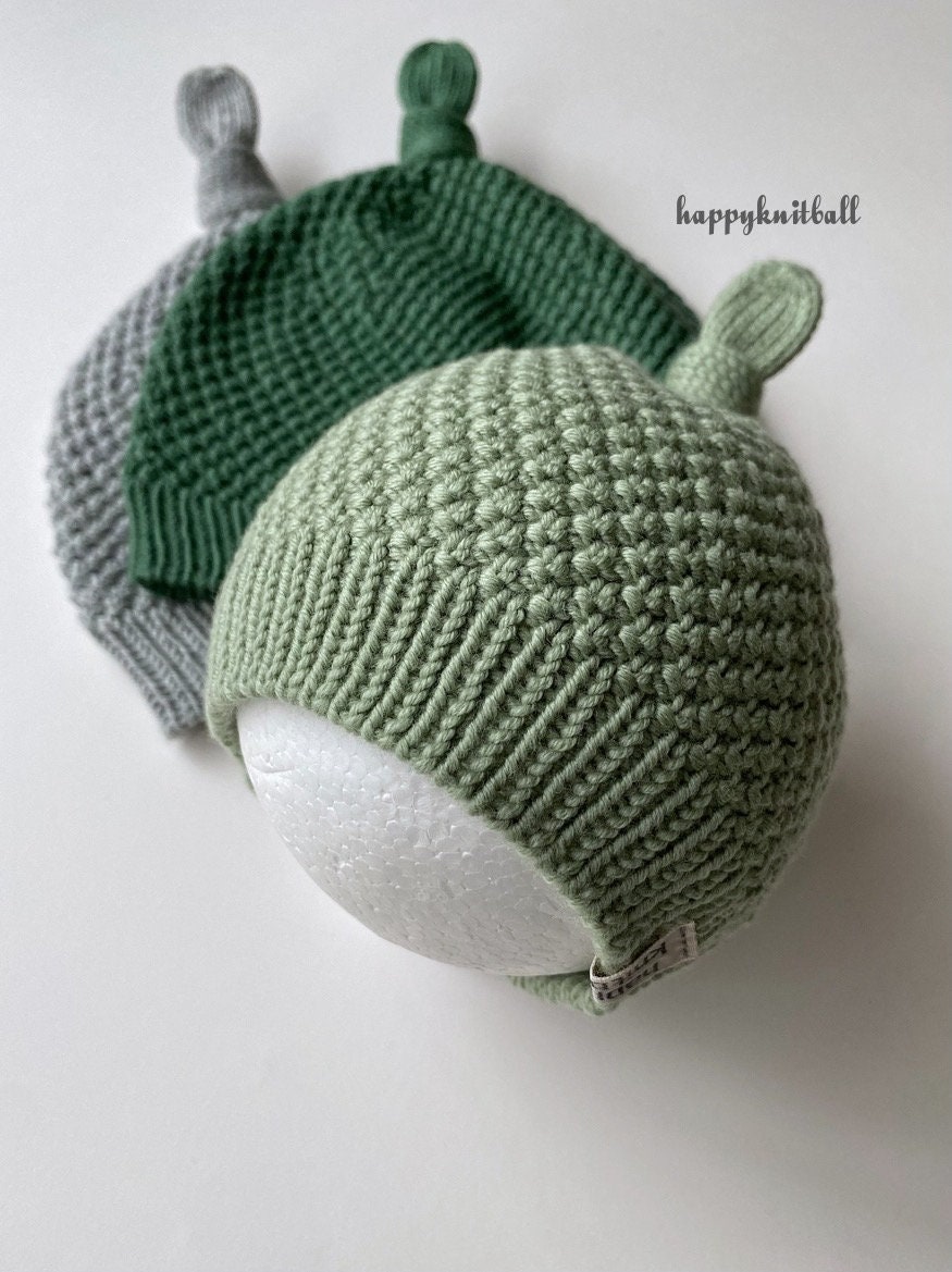 Baby Knotted Beanie Knitting Pattern: Valerie Design (PDF) - Etsy