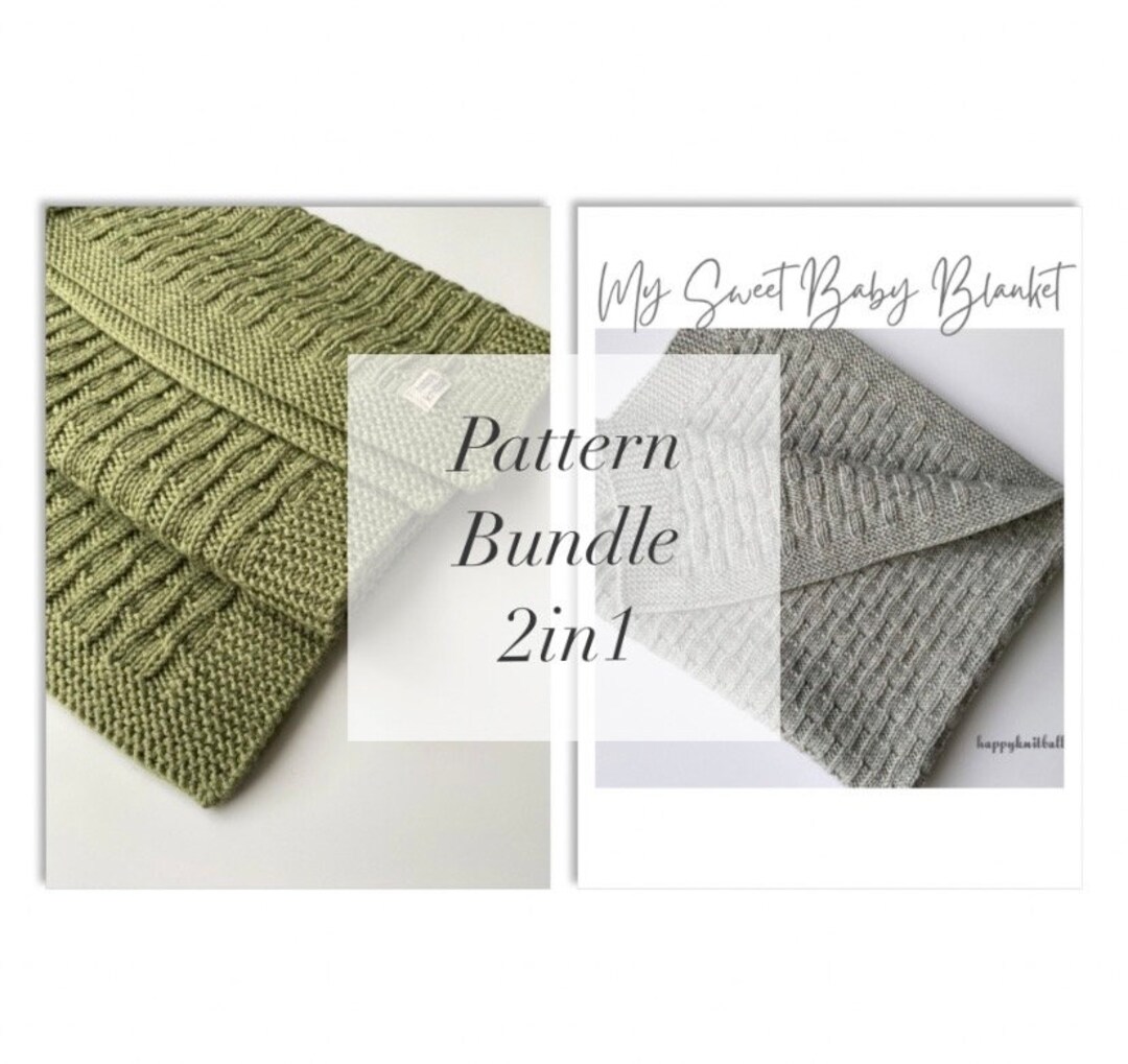 Baby Blanket Knitting Pattern Bundle, Easy Knit Baby Blanket Pattern ...