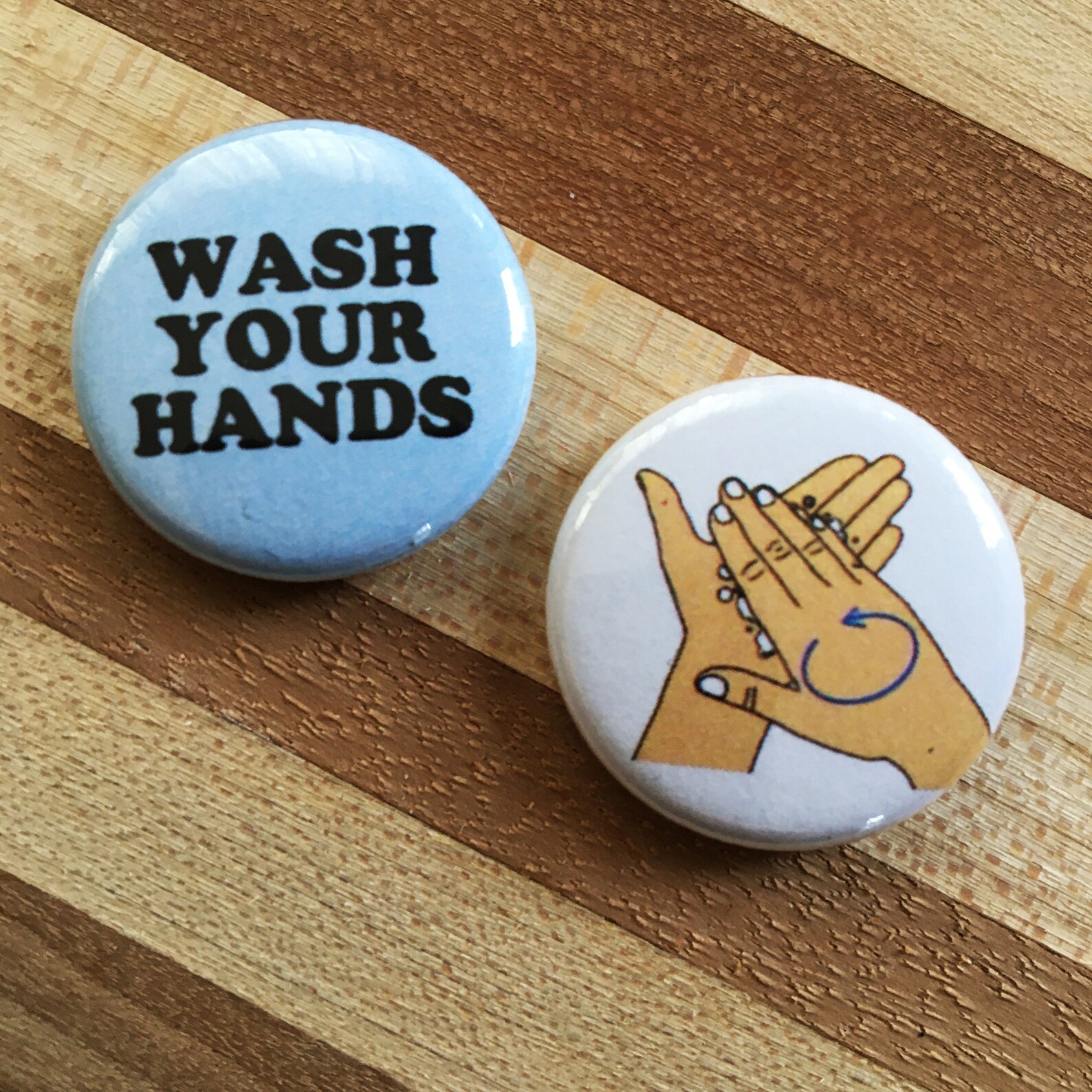 Wash Your Hands Button Set - Etsy