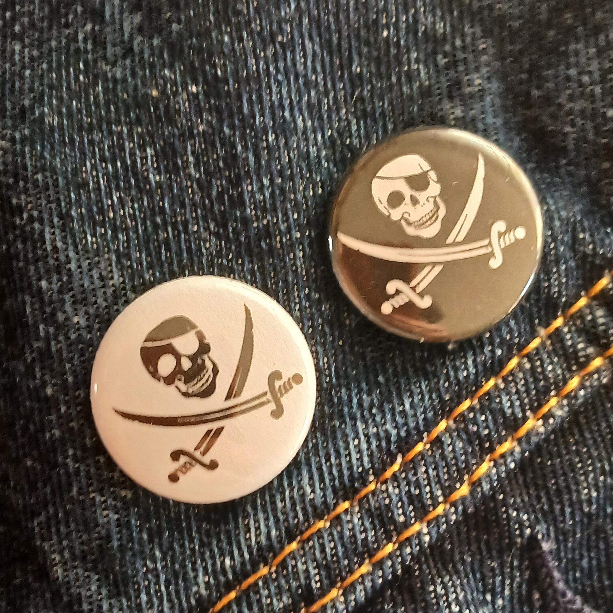 Jolly Roger Pirate Flag 1" Button Set - Etsy