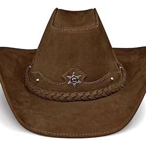 Mens Cowboy Hat Western Genuine Leather Hats Texas Hat American Style ...