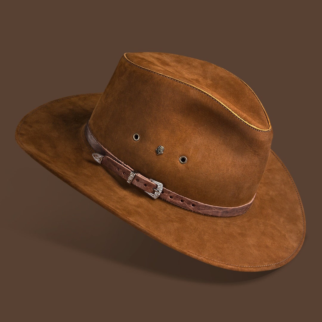 Outback Hat Western Hat Cattleman Hat Gambler Hat Leather - Etsy