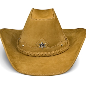 Mens Cowboy Hat Western Genuine Leather Hats Texas Hat American Style ...