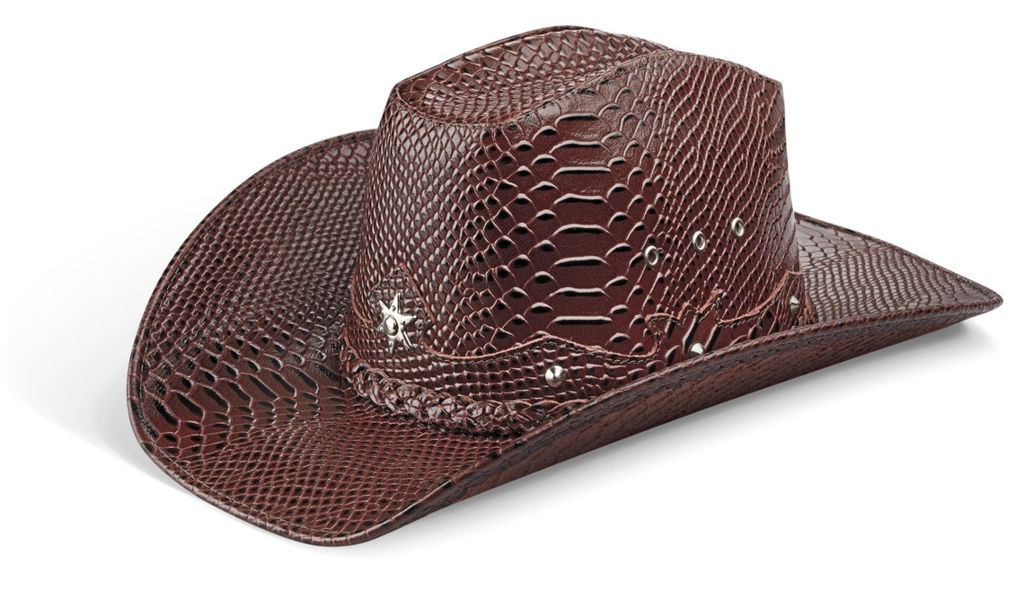 Mens Cowboy Hat Western Genuine Leather Hats Texas Hat - Etsy