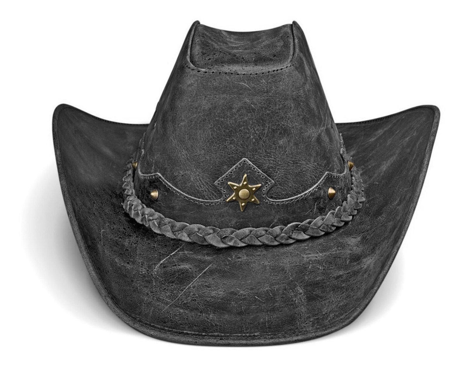 Cowboy Hat for Men Black Leather Vintage Western Hat Texan | Etsy