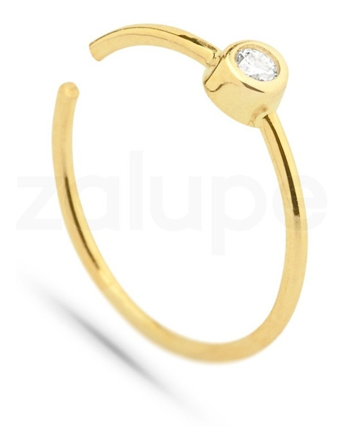 Diamond Nose Ring, Nose Ring Hoop, 18K Yellow Gold Nose Ring, Nose ...