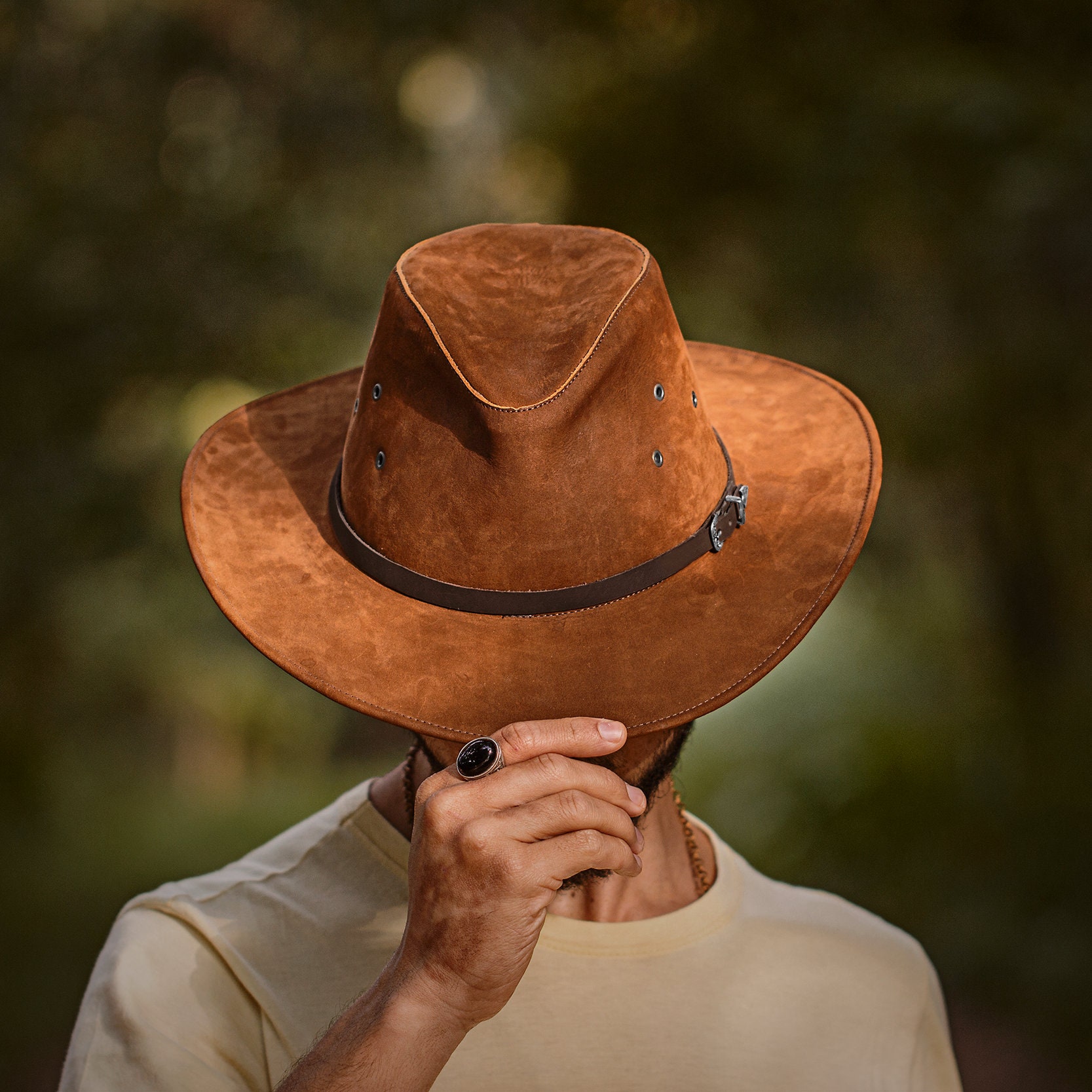 Outback Hat Western Hat Cattleman Hat Gambler Hat Leather - Etsy Canada