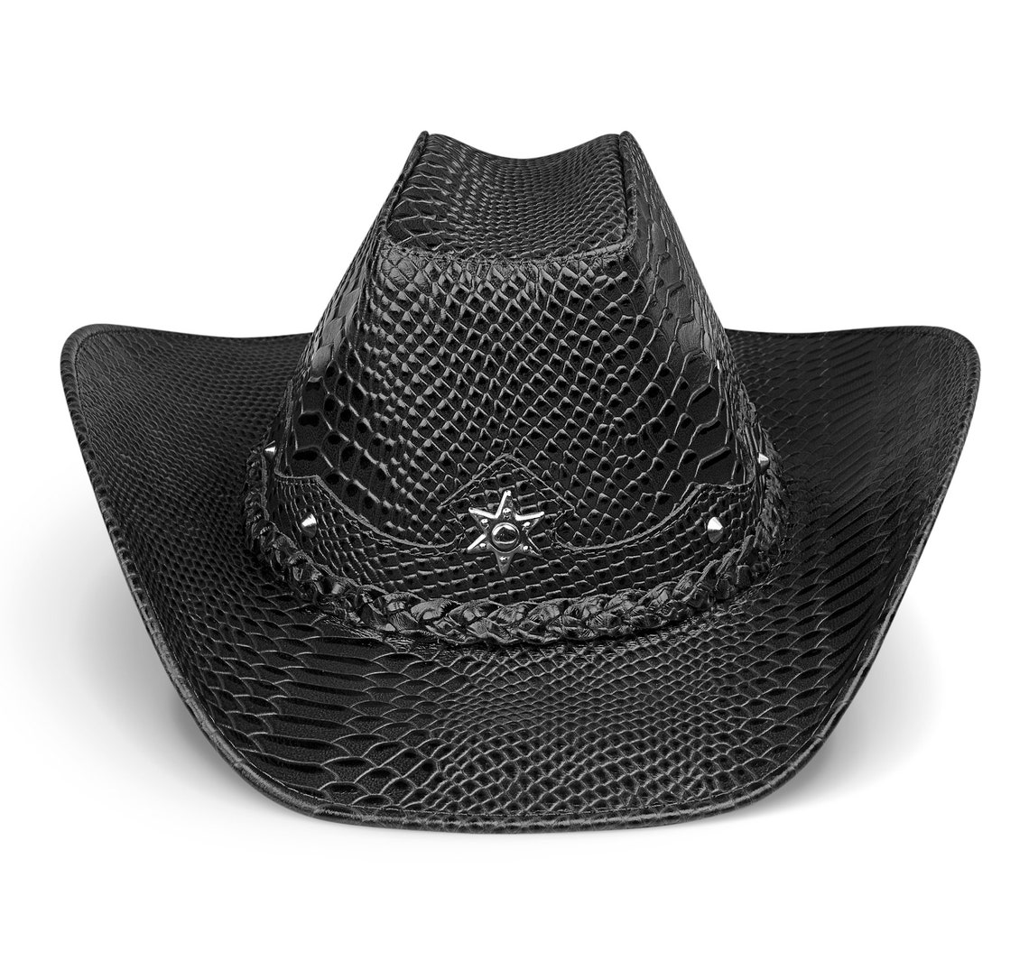Mens Cowboy Hat Western Genuine Leather Hats Texas Hat American Hat ...