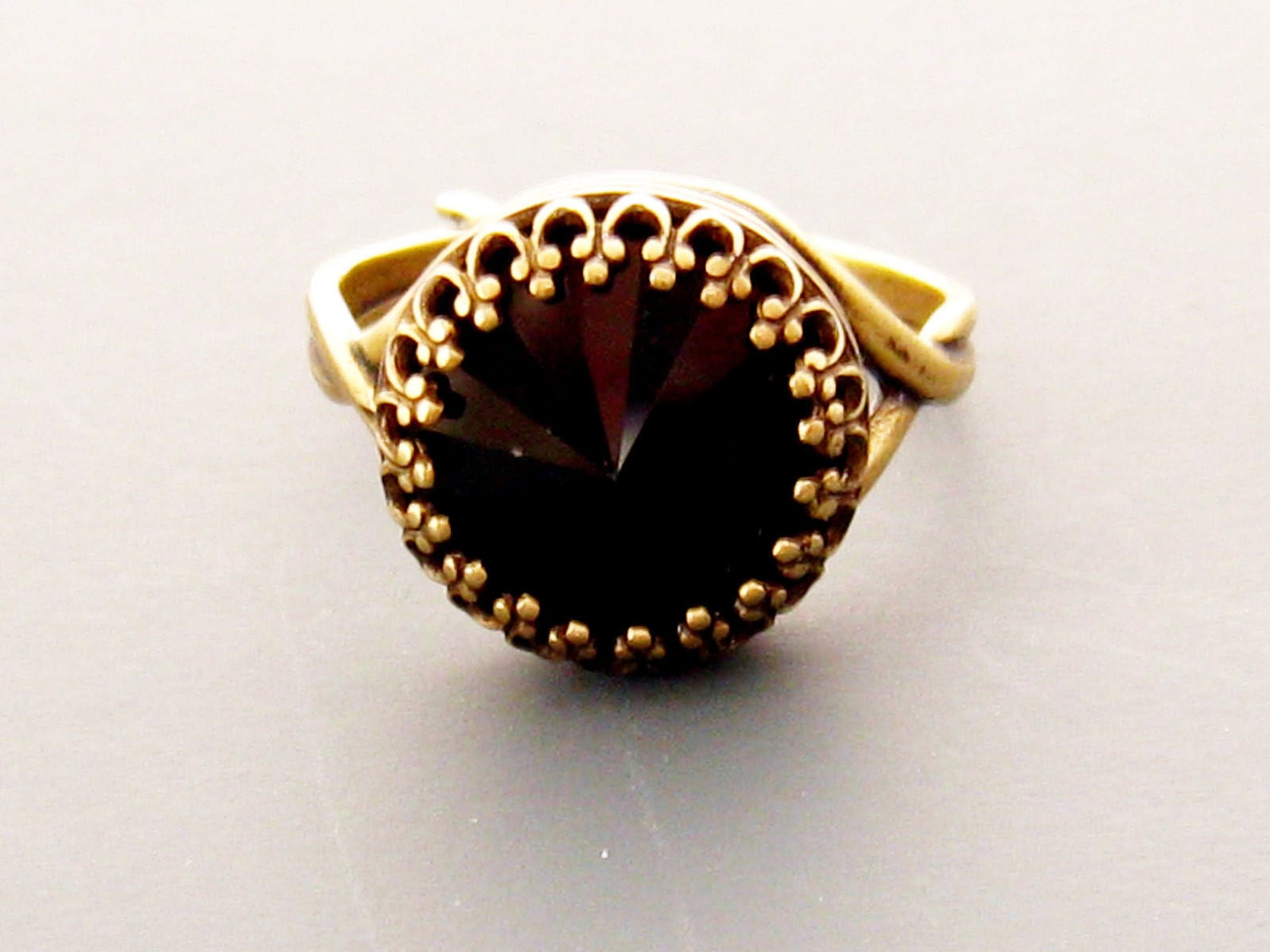 Victorian Style Jet Black Cocktail Ring, Victorian Jewelry, Victorian ...