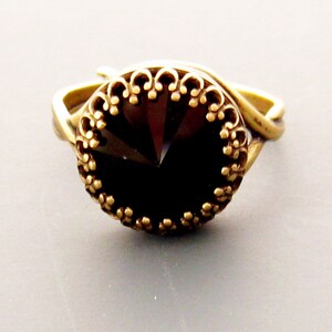 Victorian Style Jet Black Cocktail Ring, Victorian Jewelry, Victorian ...