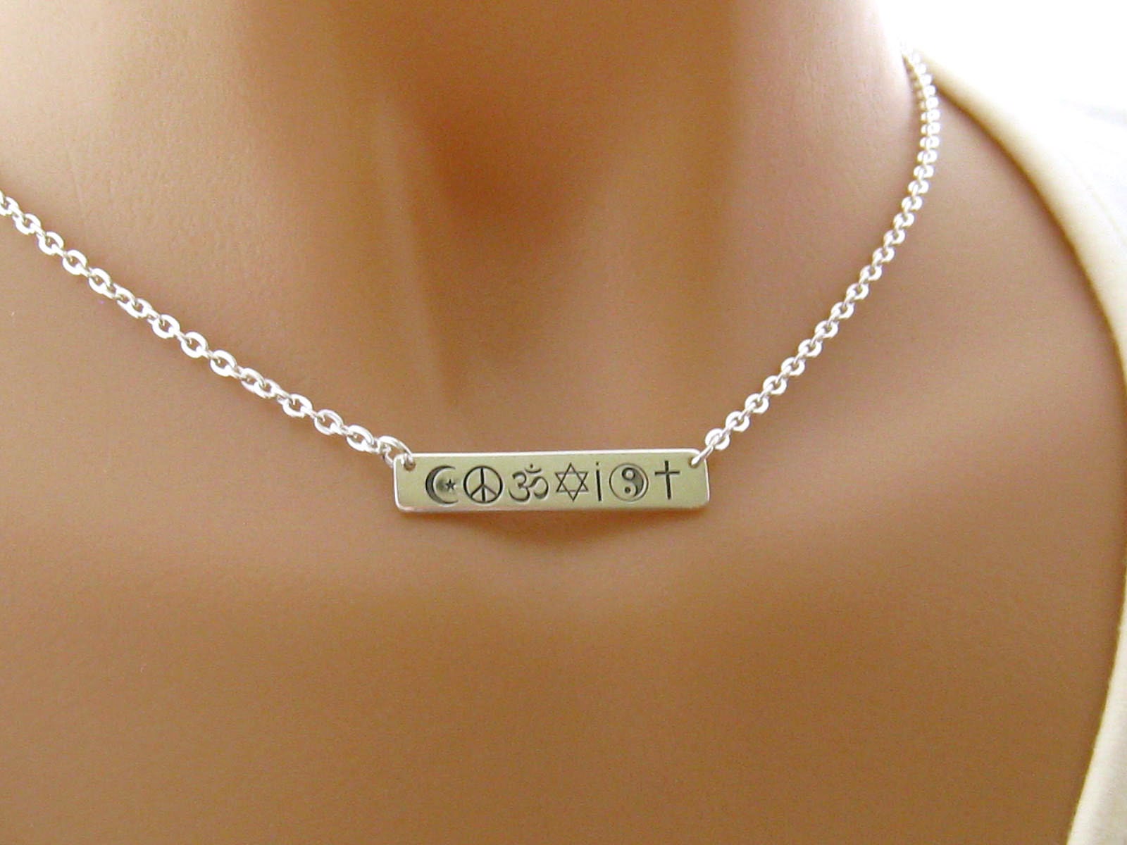 Sterling Silver Coexist Necklace Coexist Pendant Peace - Etsy