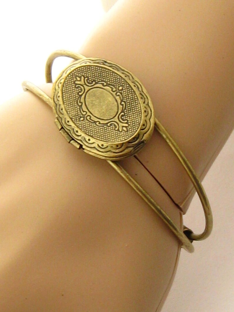 Photo Locket Bracelet Picture Locket Bangle Victorian | Etsy