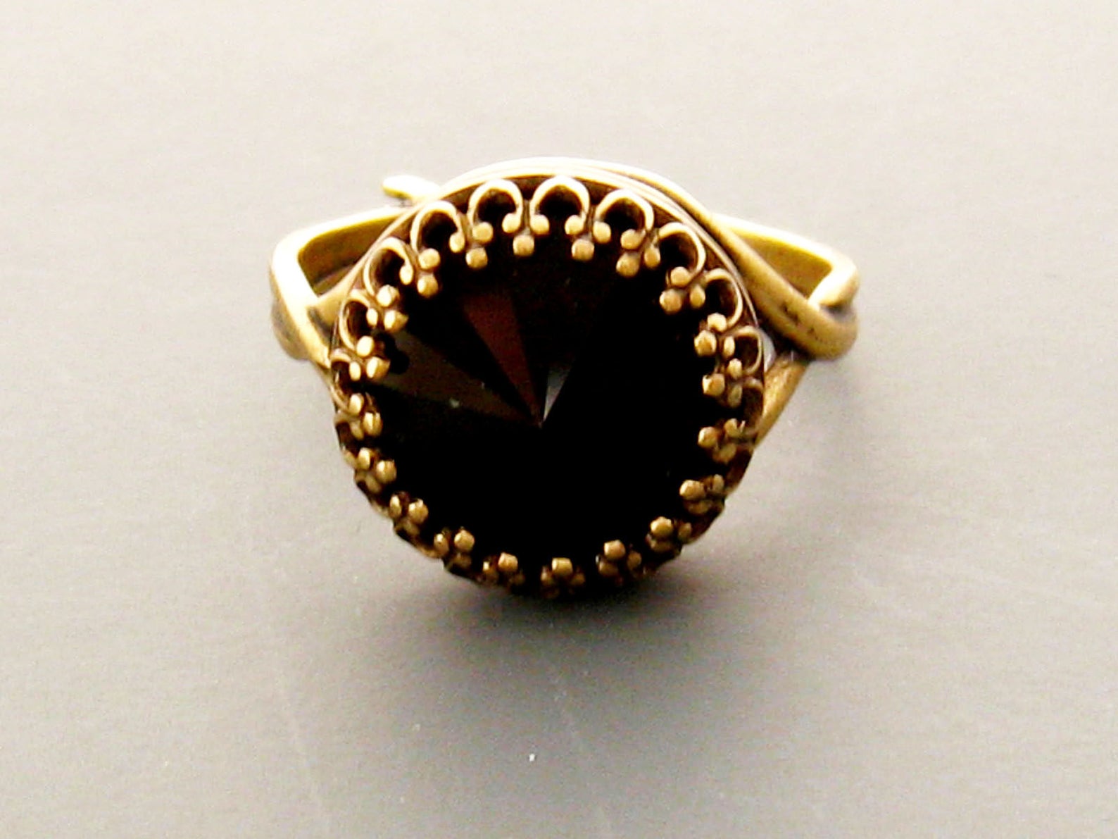 Victorian Style Jet Black Cocktail Ring, Victorian Jewelry, Victorian ...
