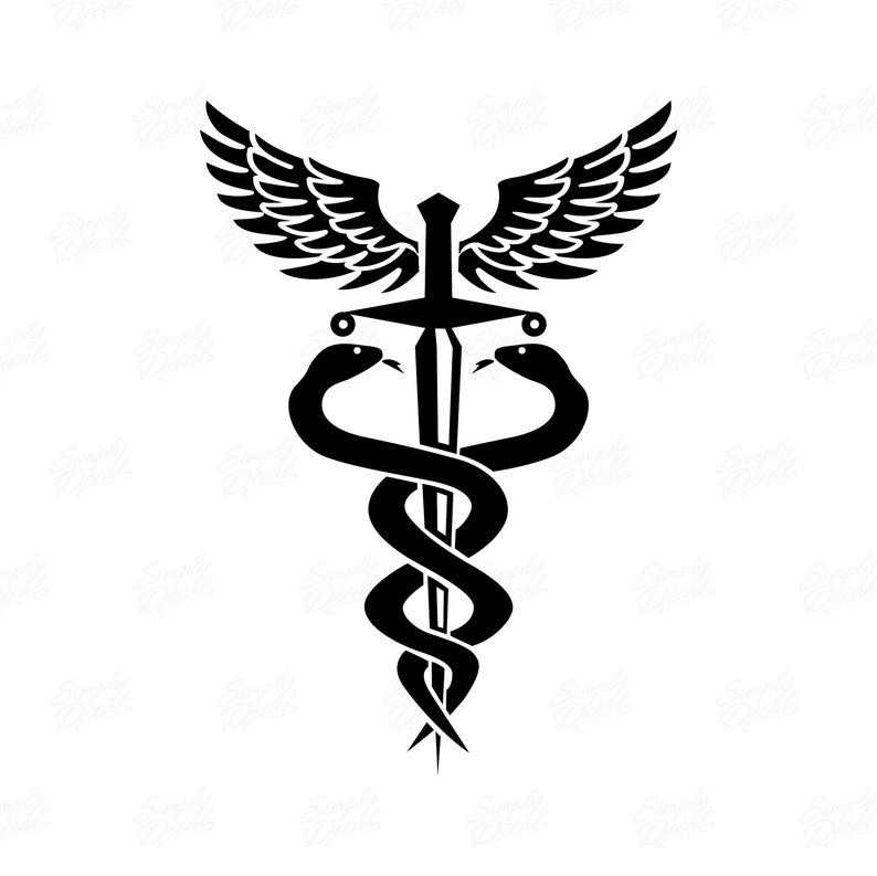 Caduceus Medical Symbol Vinyl Decal | Doctor Nurse EMT Car Window Decal ...