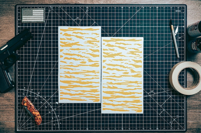 Tiger Stripes High Heat Vinyl Stencil Kit - 2x 11"x6" Sheets Durable ...