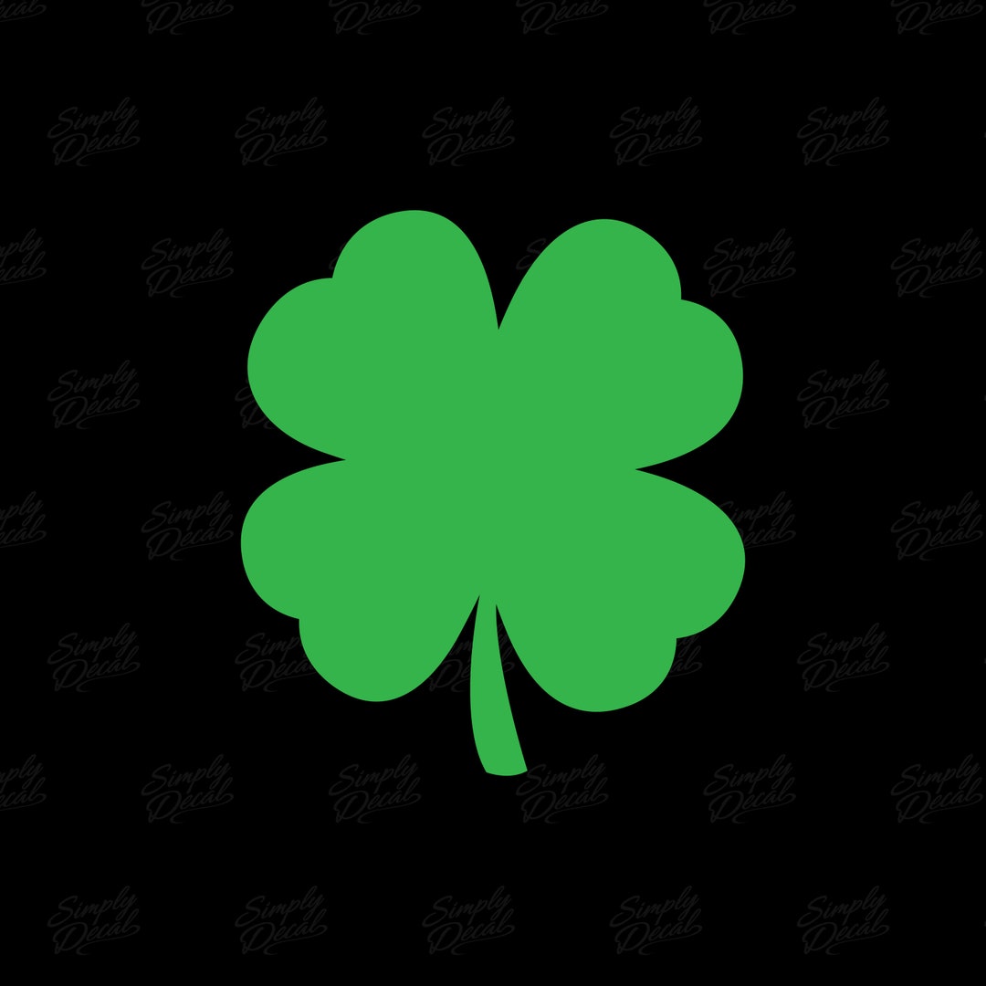 4 Leaf Clover Vinyl Decal - Shamrock Sticker, Lucky Decal, Four Leaf ...