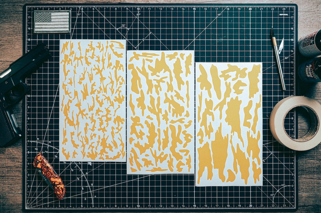 Multi Camo High Heat Vinyl Stencil Kit - Durable, Easy to Use, and Heat ...