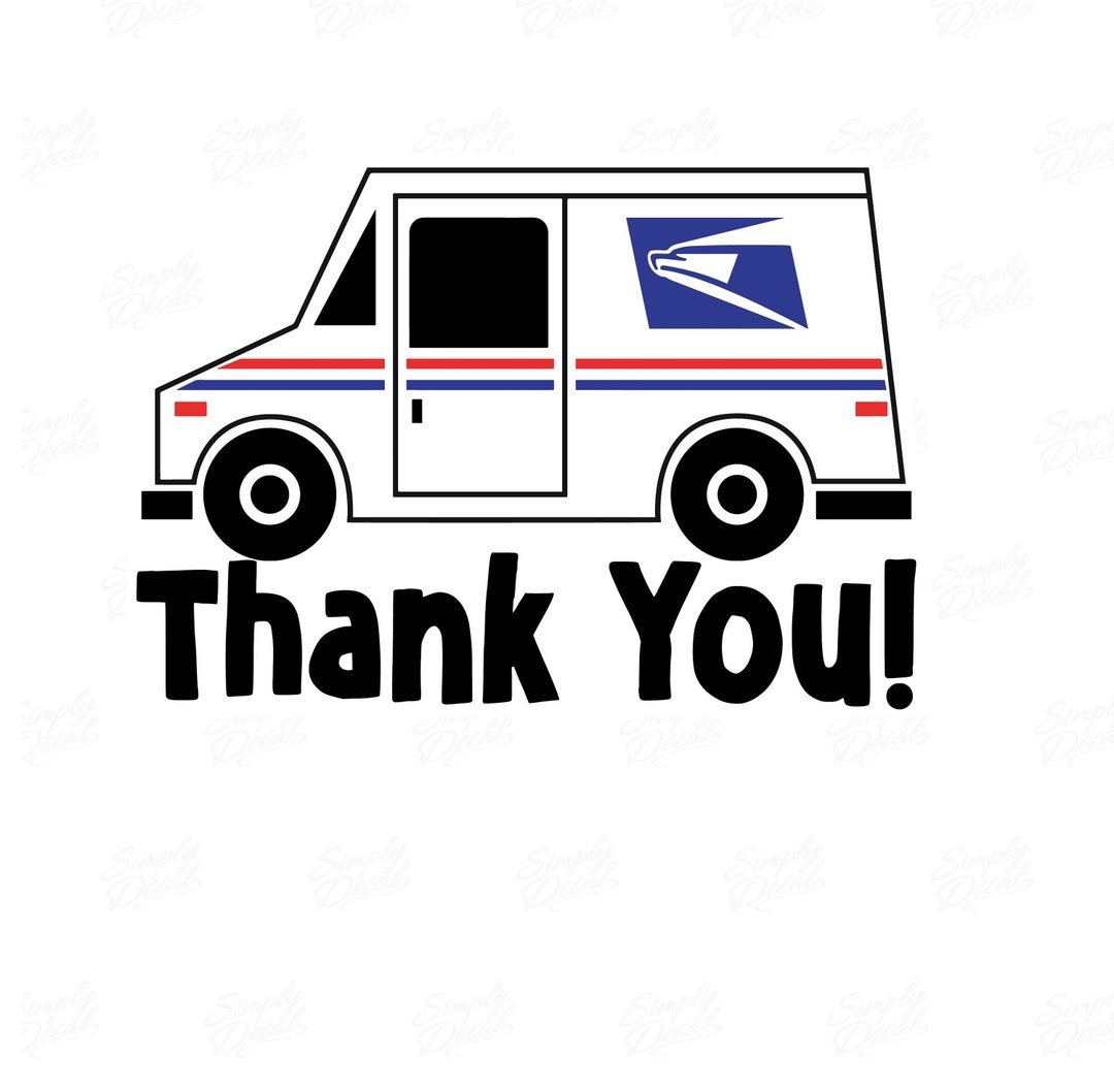 Thank You! Weatherproof Vinyl Decal - Mailman Letter Carrier Sticker ...