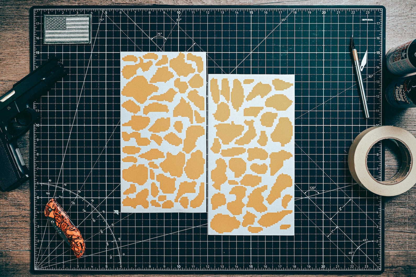 Atac Camo High Heat Vinyl Stencil Kit - 2x 11"x6" Sheets Durable Easy ...