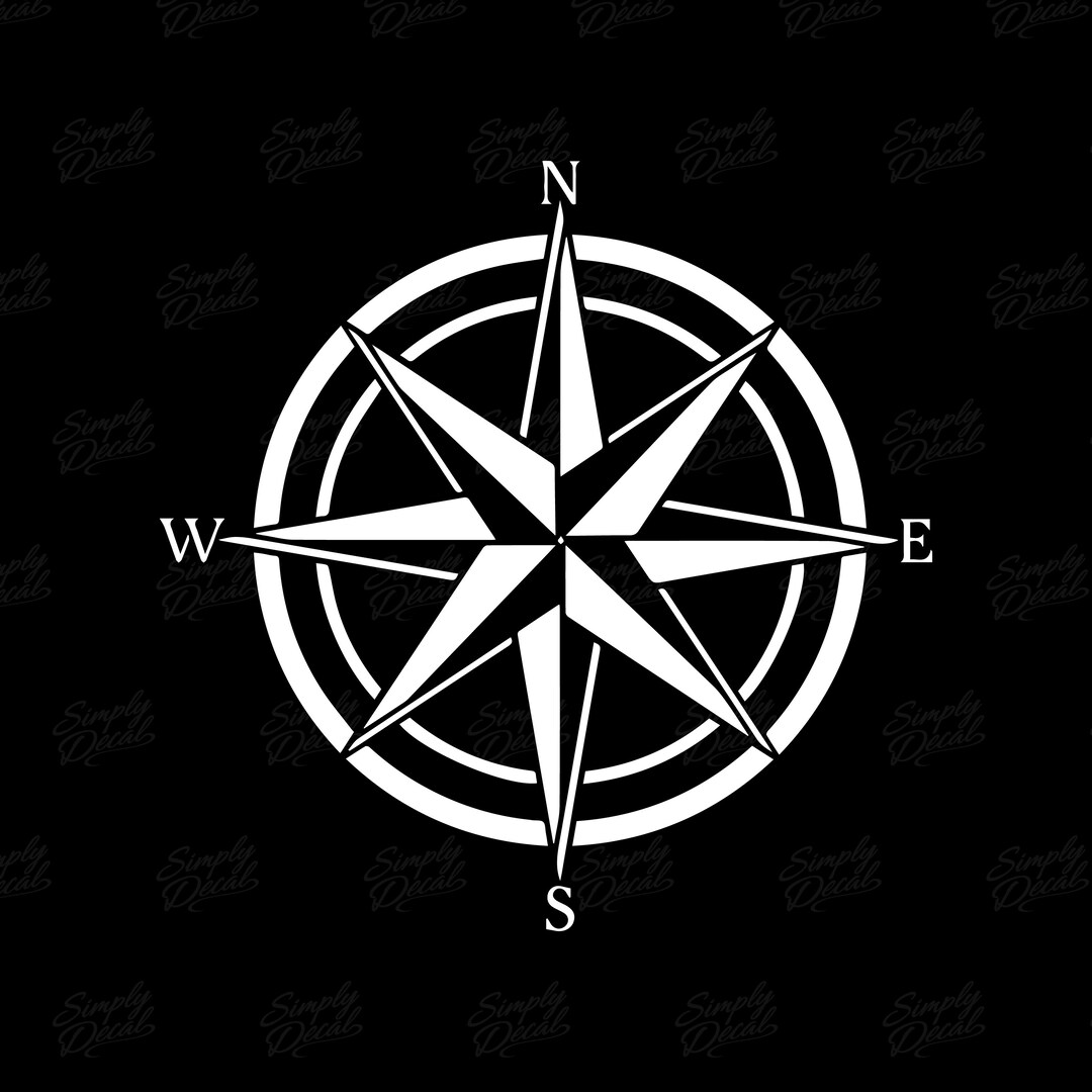 Compass Rose Vinyl Decal - Nomad Sticker - Van Decal - Car Window Decal ...