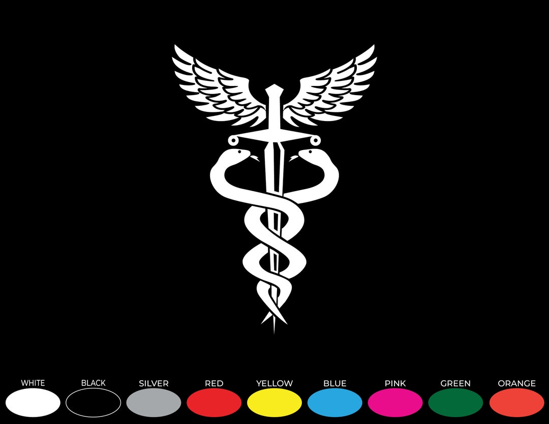 Caduceus Medical Symbol Vinyl Decal Doctor Nurse EMT Car Window Decal ...