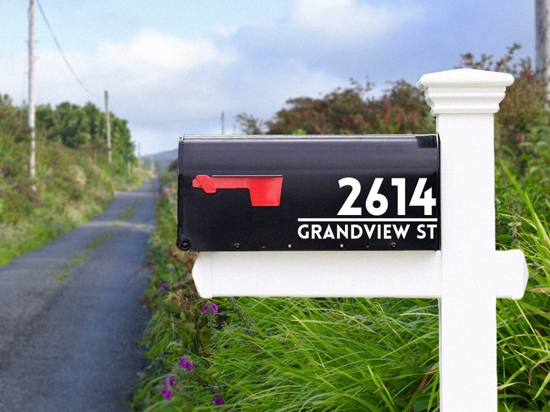 Set of Mid-century Modern-inspired Address Decals Personalized - Etsy