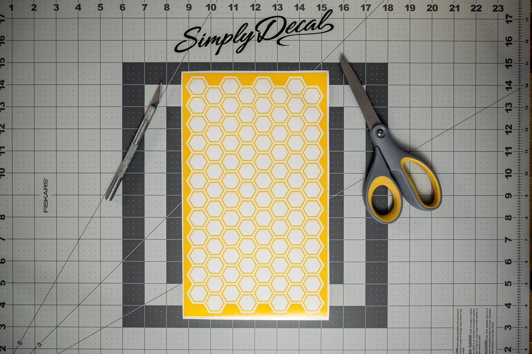Hexagon Pattern High Heat Vinyl Stencil Kit - 2x 11"x6" Sheets Durable ...