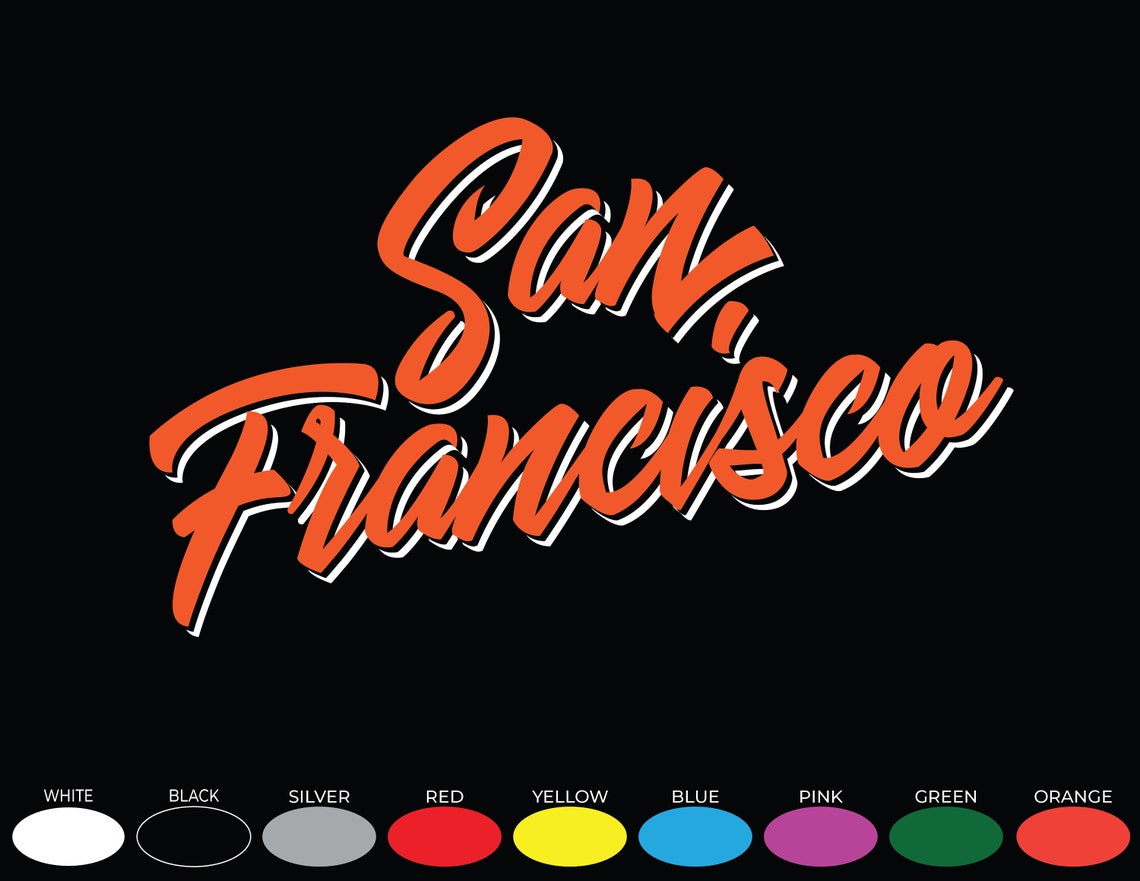 San Francisco Custom City Logo Bumper Car Window Vinyl Decal | Etsy