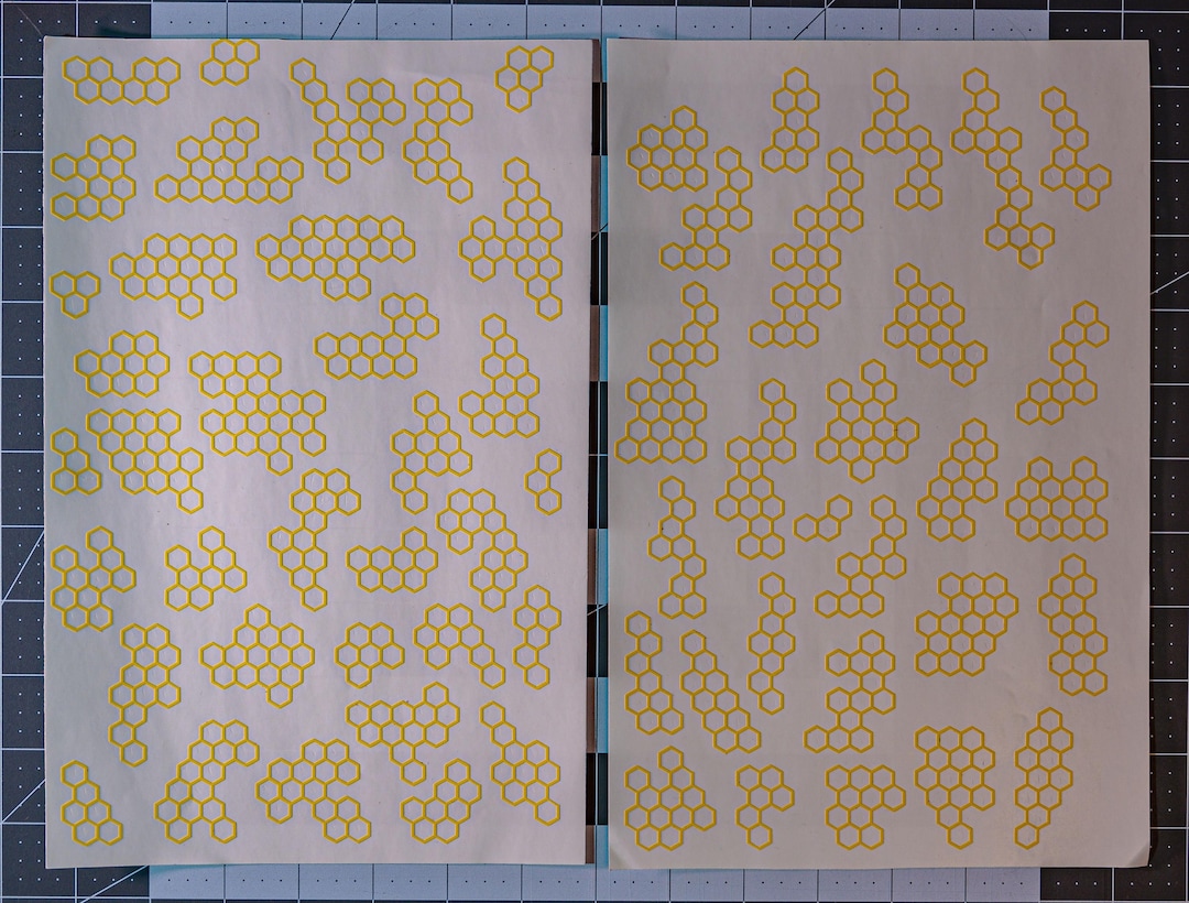 Hexagon Hex Camo High Heat Vinyl Stencil Kit - 2x 11"x6" Sheets Durable ...