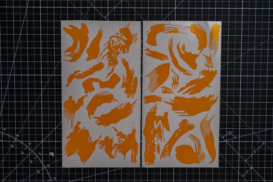 Rhodesian Brushstroke Camouflage High Heat Vinyl Stencil Kit - 2x 11"x6 ...